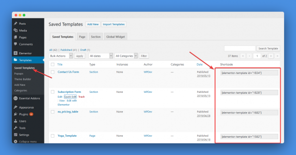 How To Include Elementor Template Using A Shortcode Wpdeveloper