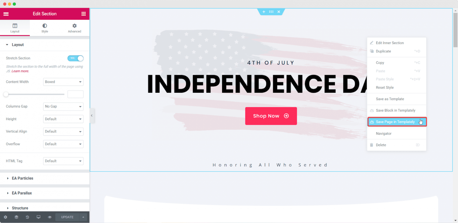 Instantly Create 4th of July Independence Day Website With Elementor ...