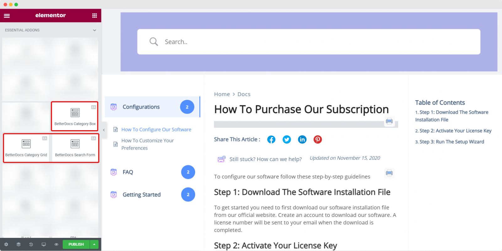 Use BetterDocs With Elementor To Instantly Create Knowledge Base for WordPress - WPDeveloper