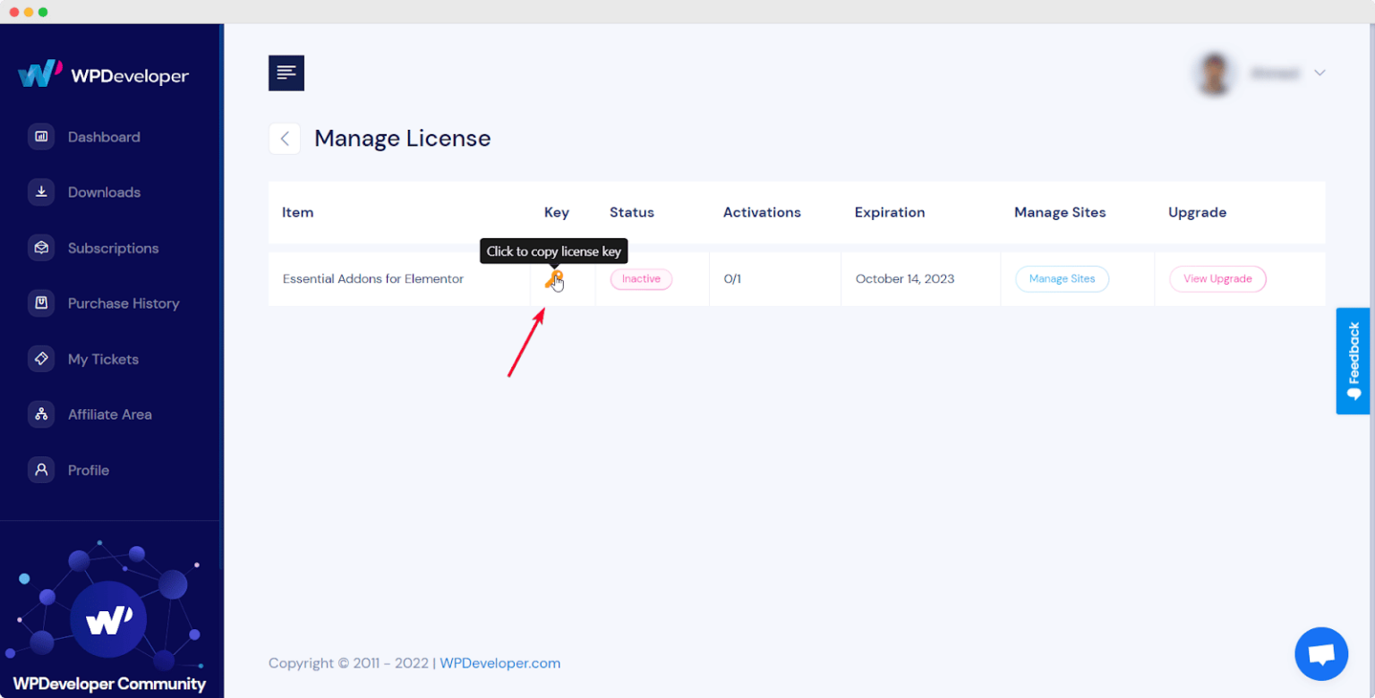 Review Purchase History - WPDeveloper