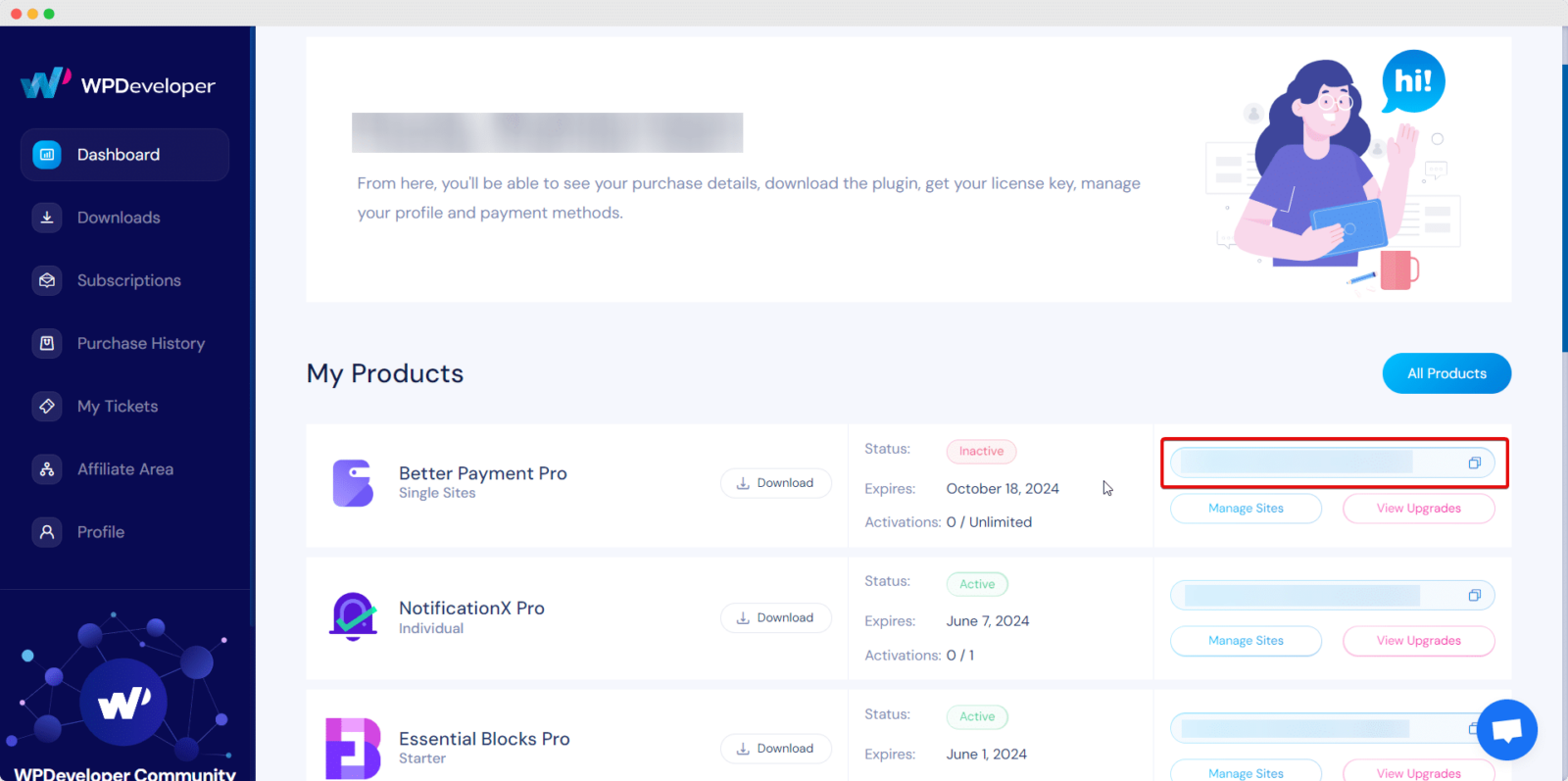 How To Activate Better Payment License Key? - WPDeveloper